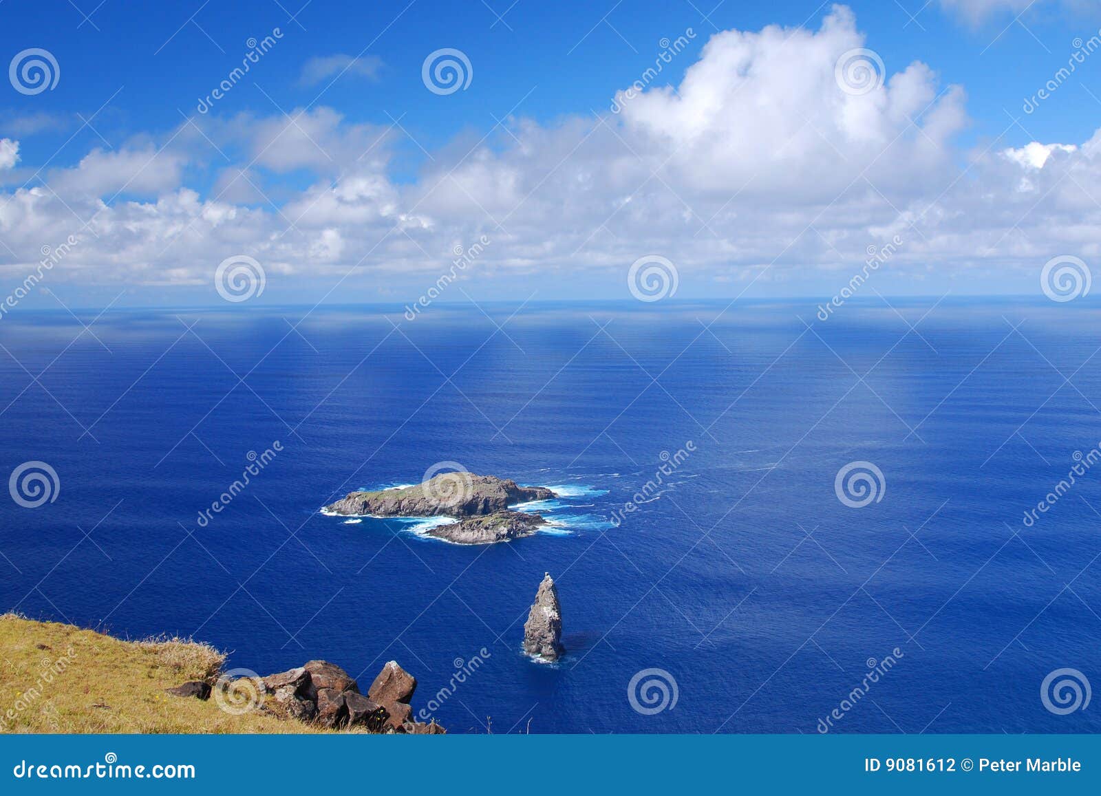 Moto Nui Islet on Easter Island Stock Photo - Image of birdman, tourist ...