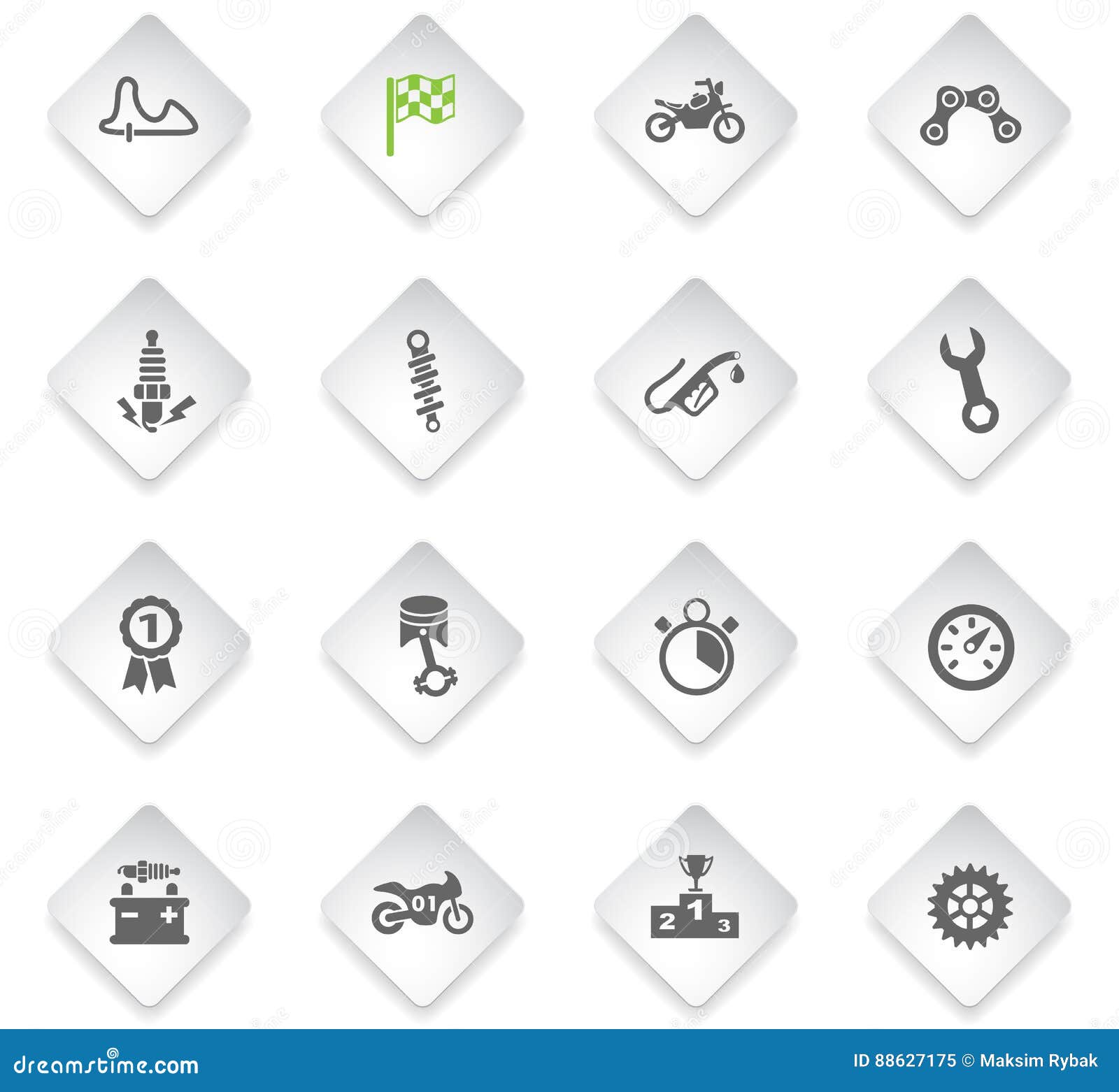 Moto racing icon set stock illustration. Illustration of motorcycle ...