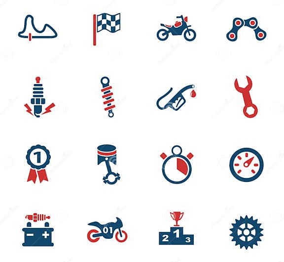 Moto racing icon set stock illustration. Illustration of accumulator ...