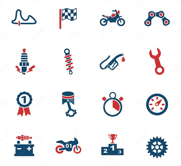 Moto racing icon set stock illustration. Illustration of accumulator ...