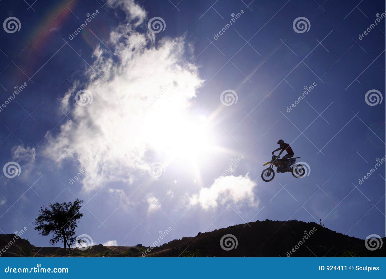 Moto x tree stock image. Image of high, adrenaline, offroad - 924411