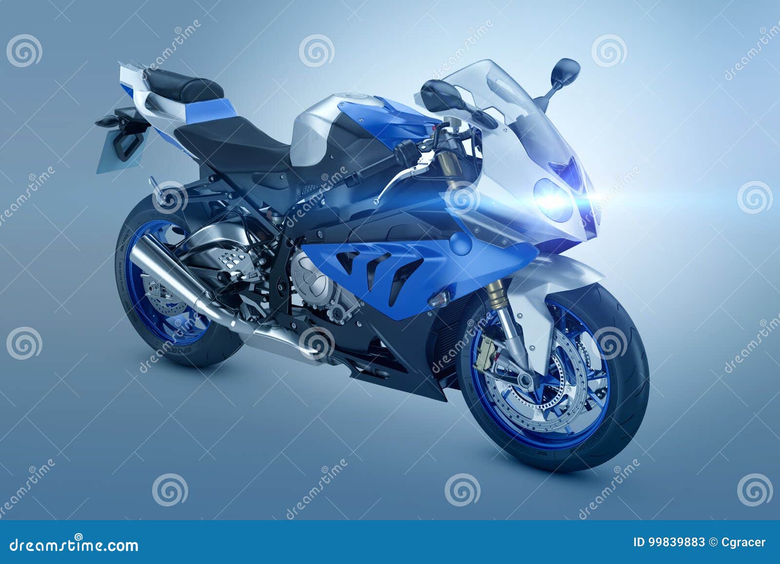 Motocicleta azul stock de ilustración. Ilustración de deportes - 99839883