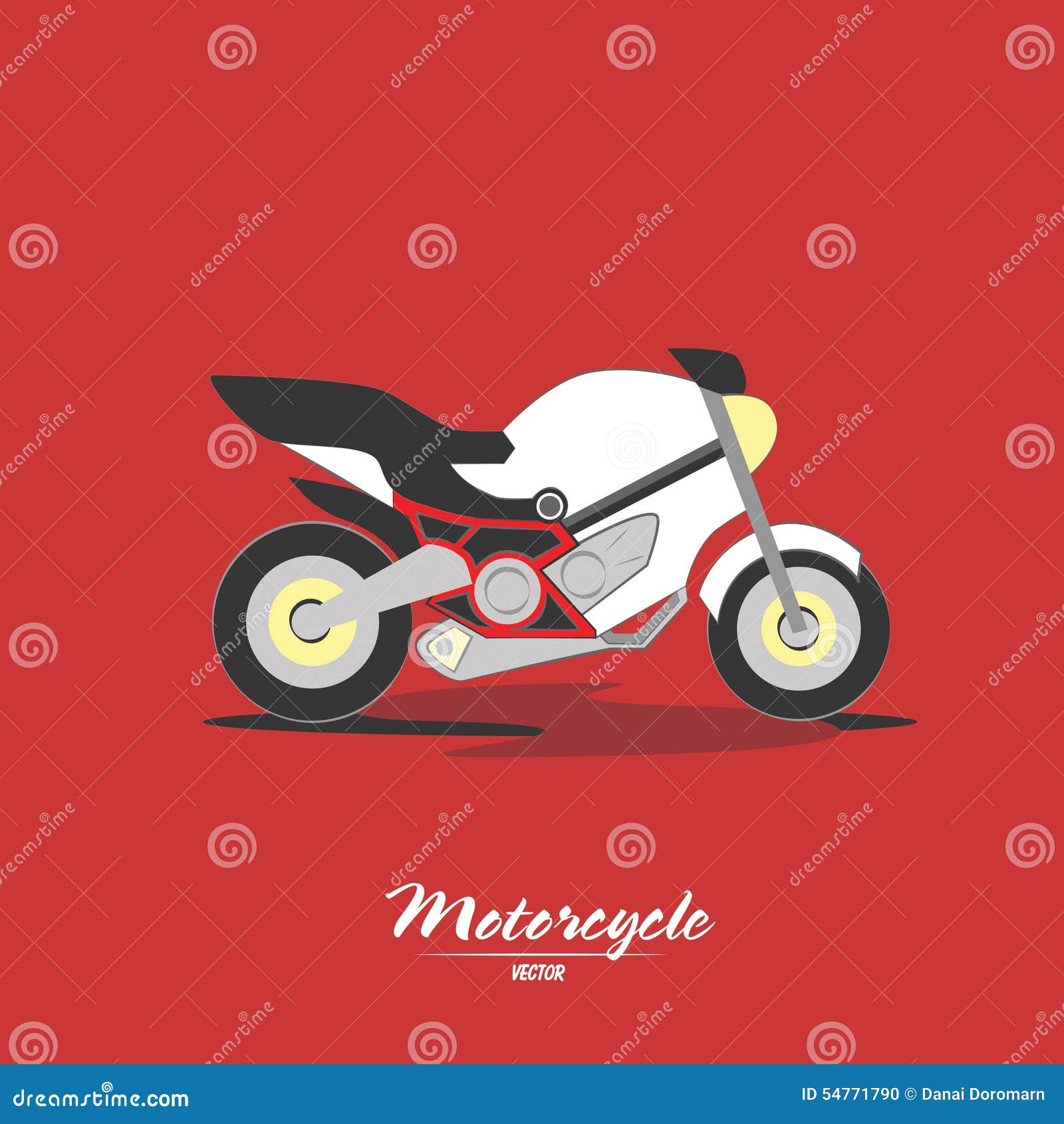 Motocicleta Bigbike ilustración del vector. Ilustración de rojo - 54771790
