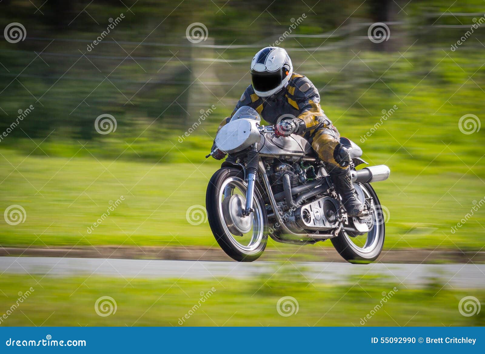 Motocicletta Di Corsa Classica Fotografia Stock - Immagine di ...