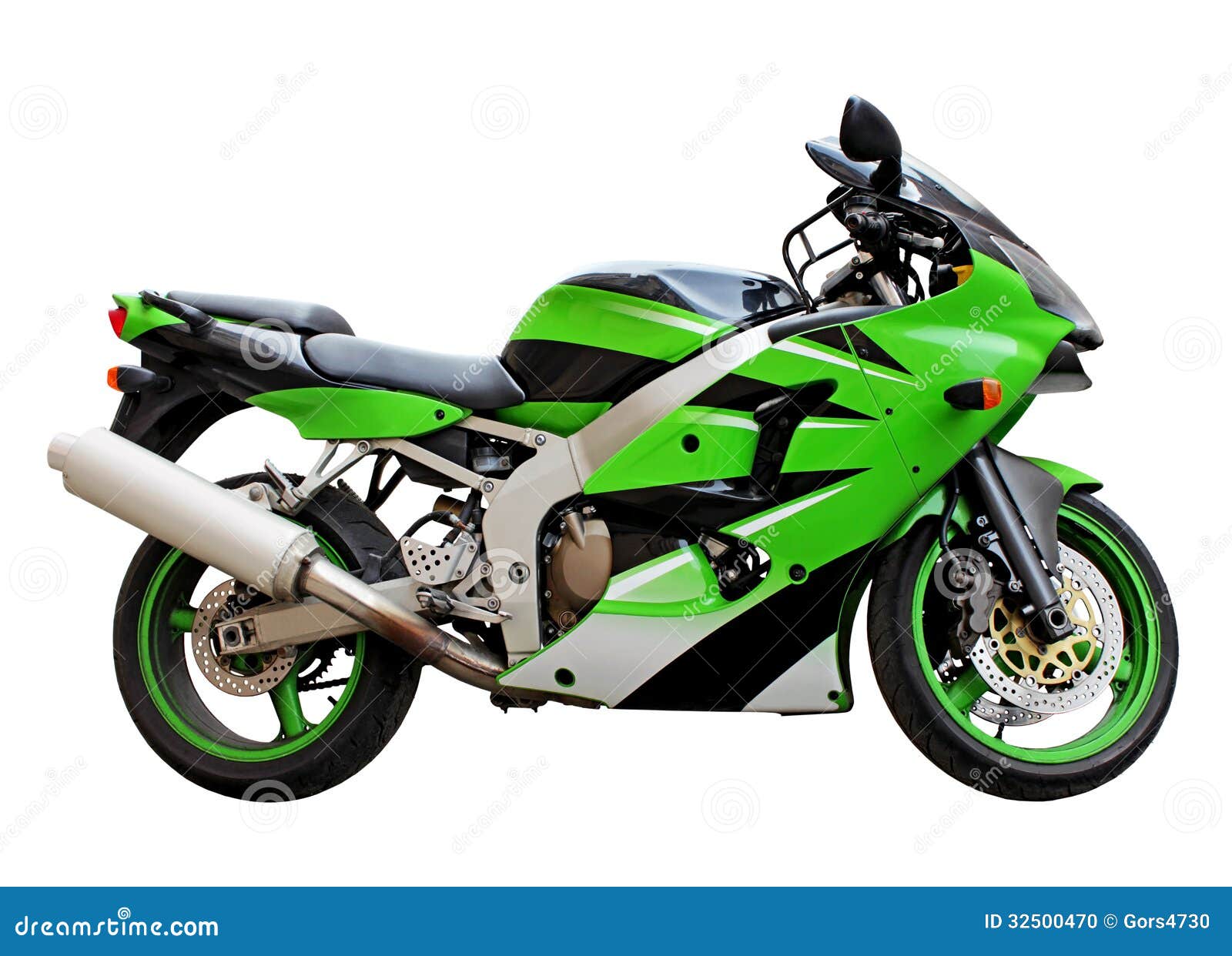 Motociclo verde fotografia stock. Immagine di smalto - 32500470