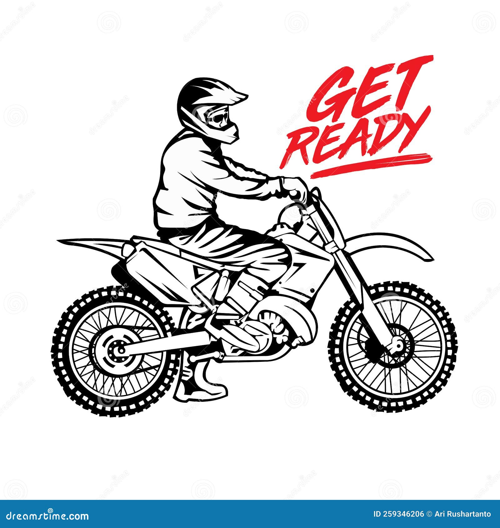 Motocross Racing Vector Illustration in Hand Drawn Style Stock Vector ...