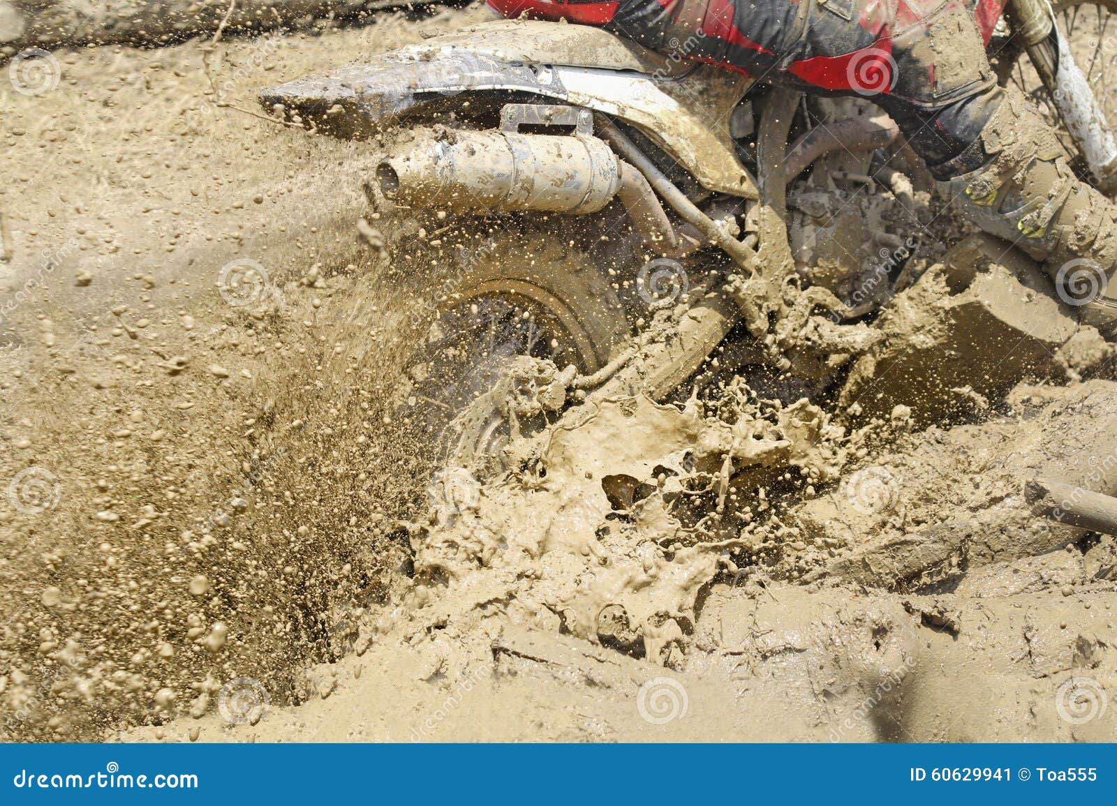 Motocross Accelerating Speed in Mud Stock Image - Image of obstacle ...