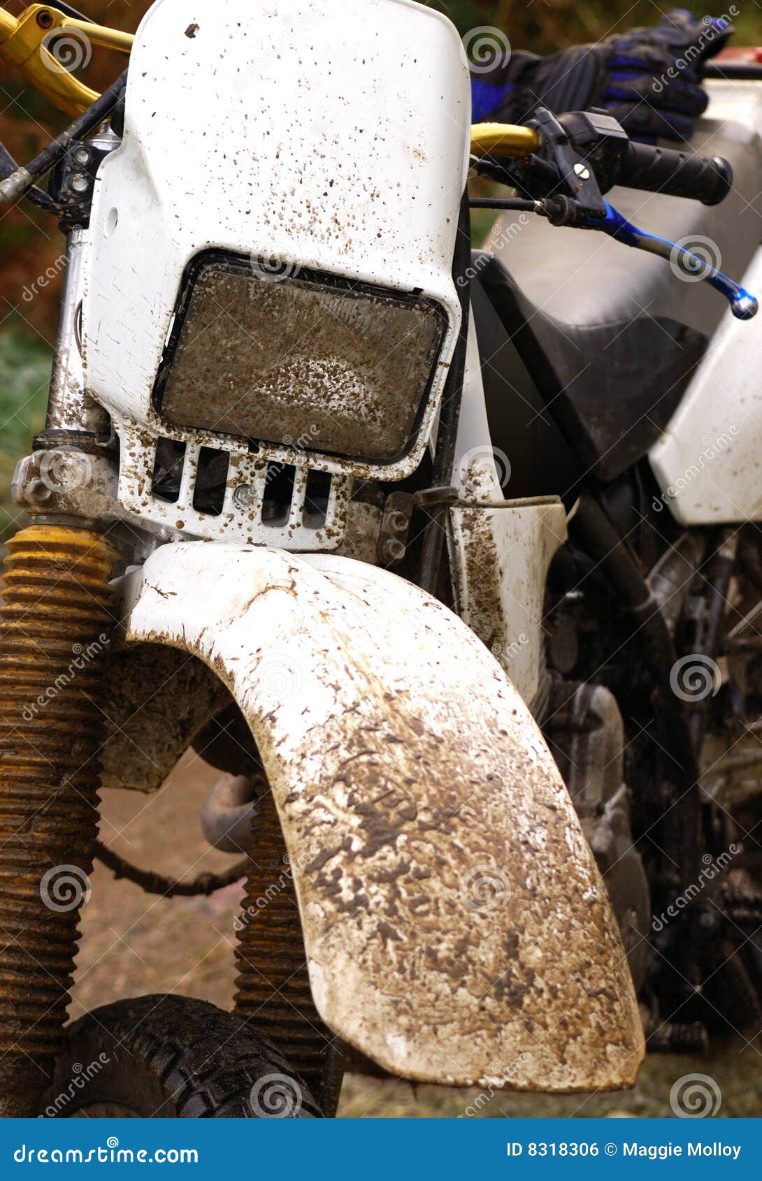Motocross Motorcycle Covered in Mud Stock Photo - Image of motorcycle ...