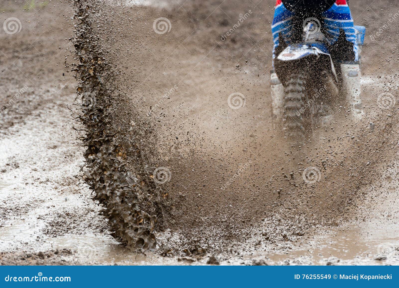 Motocross Race Mud Rider Splash Stock Image - Image of powerfull, quad ...