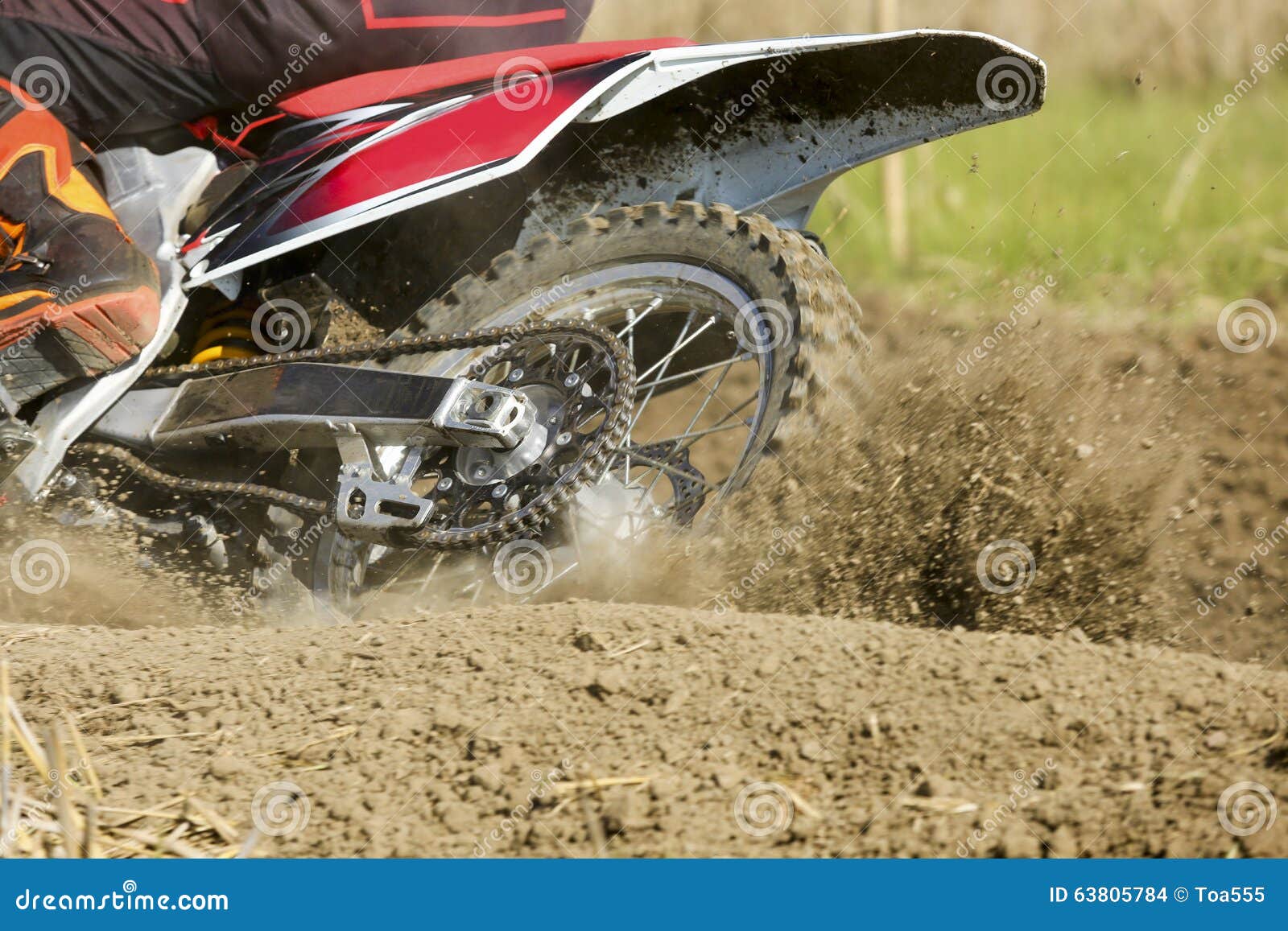 Motocross Racer Accelerating Speed in Track Stock Photo - Image of bike ...