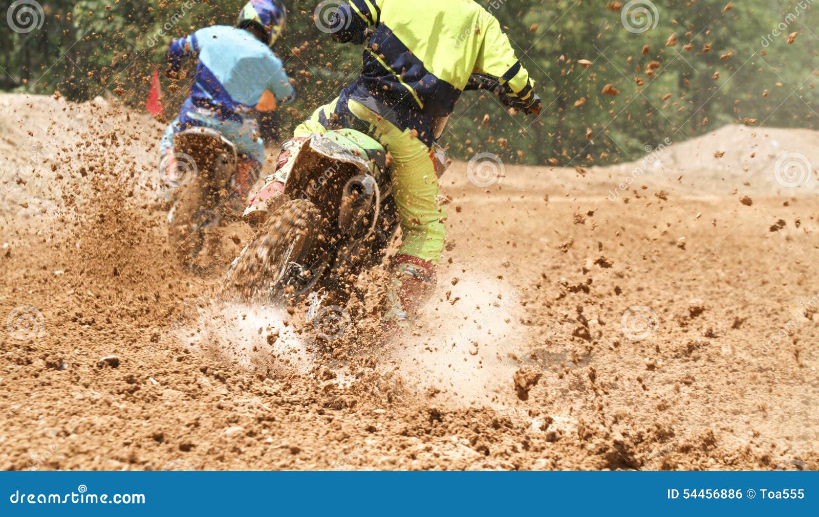 Motocross Racer Accelerating Speed in Track Stock Photo - Image of ...
