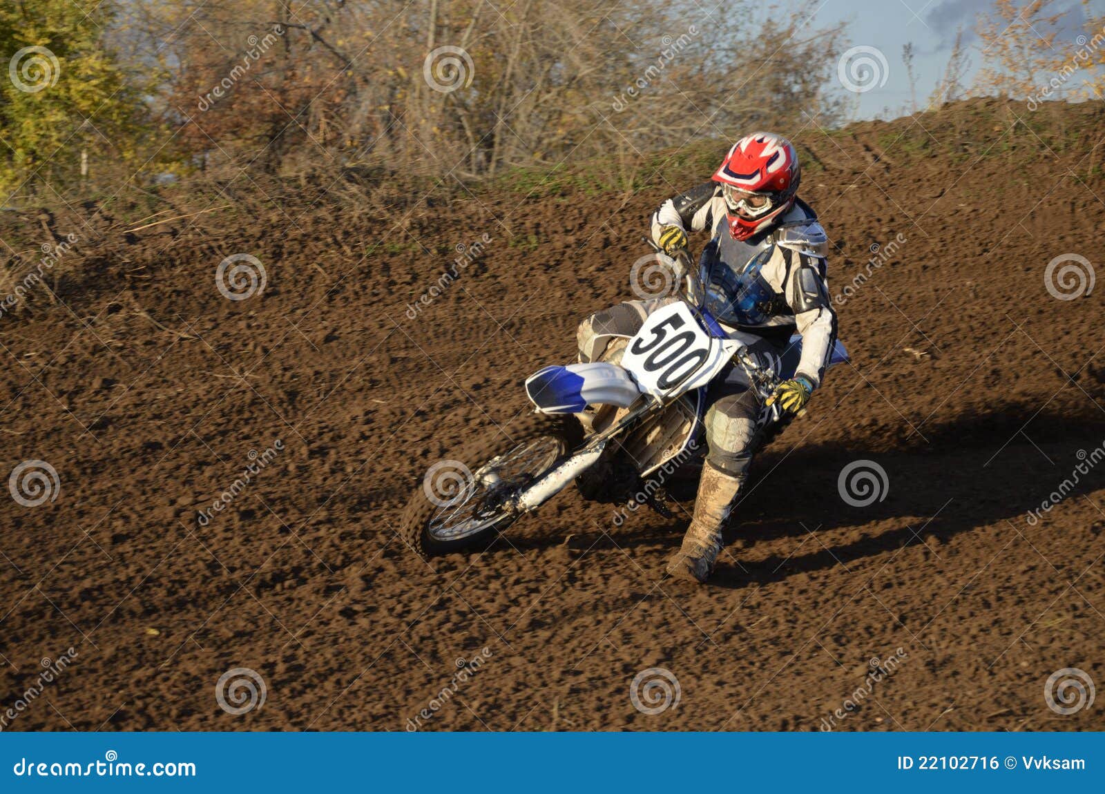 Motocross Racer Accelerating Speed In Track Stock Photography ...