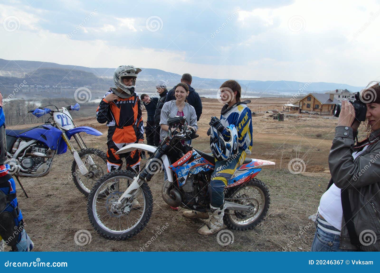 Motocross Racers Group Rest Editorial Photography - Image of protection ...