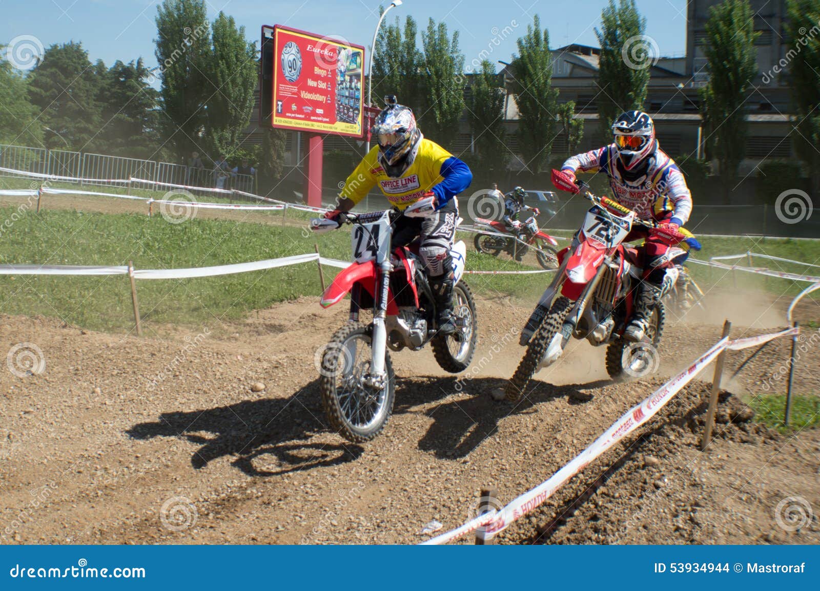 Motocross racers editorial stock image. Image of trophy - 53934944