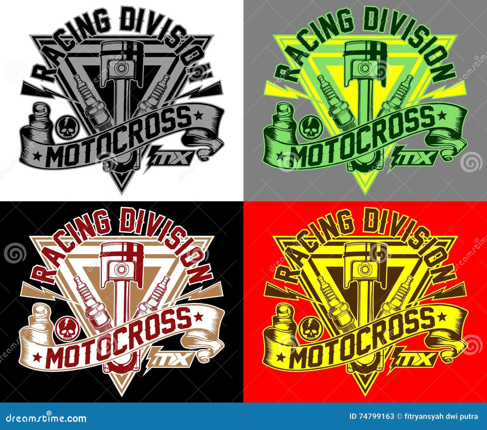 Motocross Racing Division Mx Stock Illustration - Illustration of crest ...