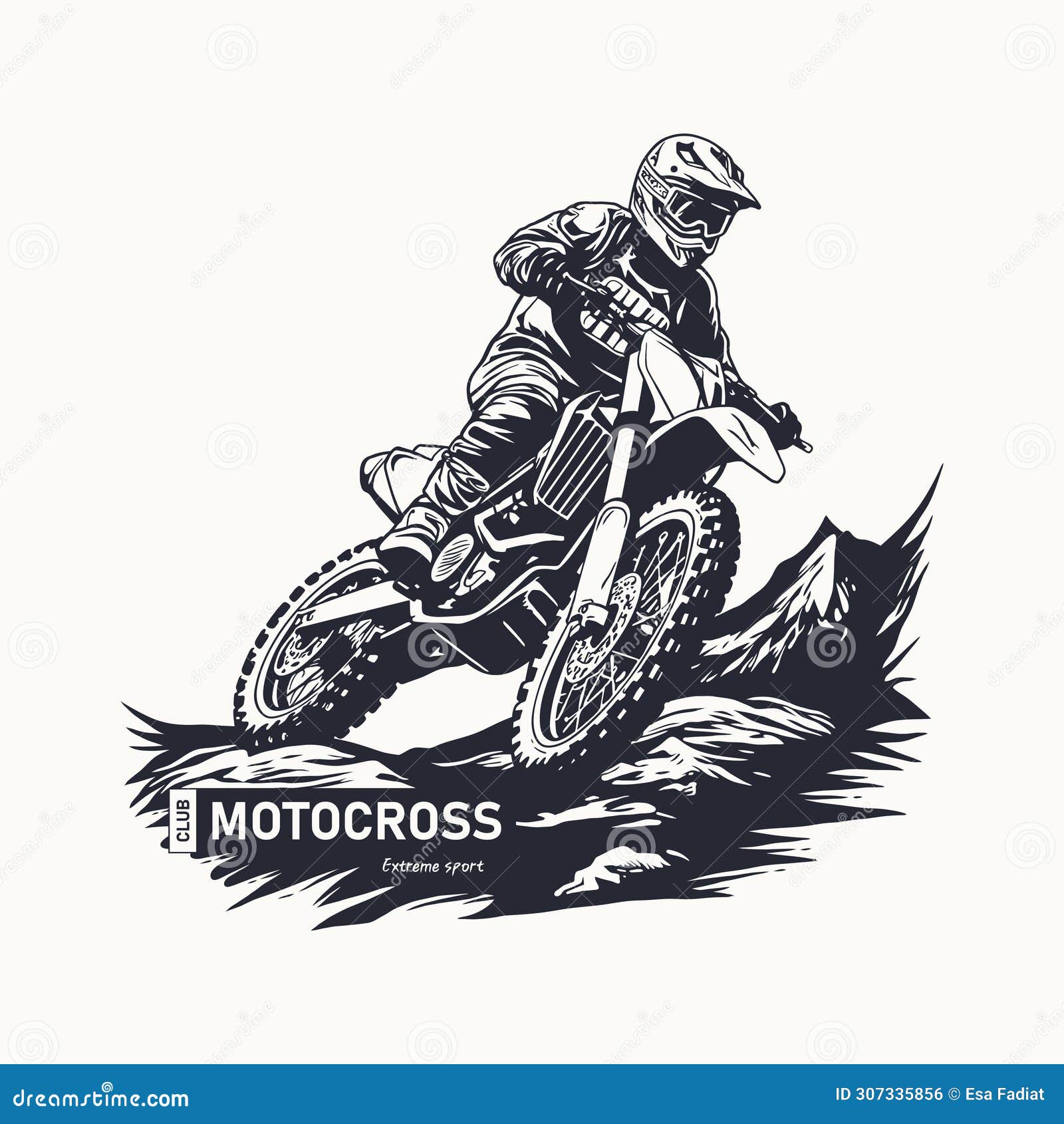 Motocross Rider on the Motocross Track. Vector Illustration Stock ...