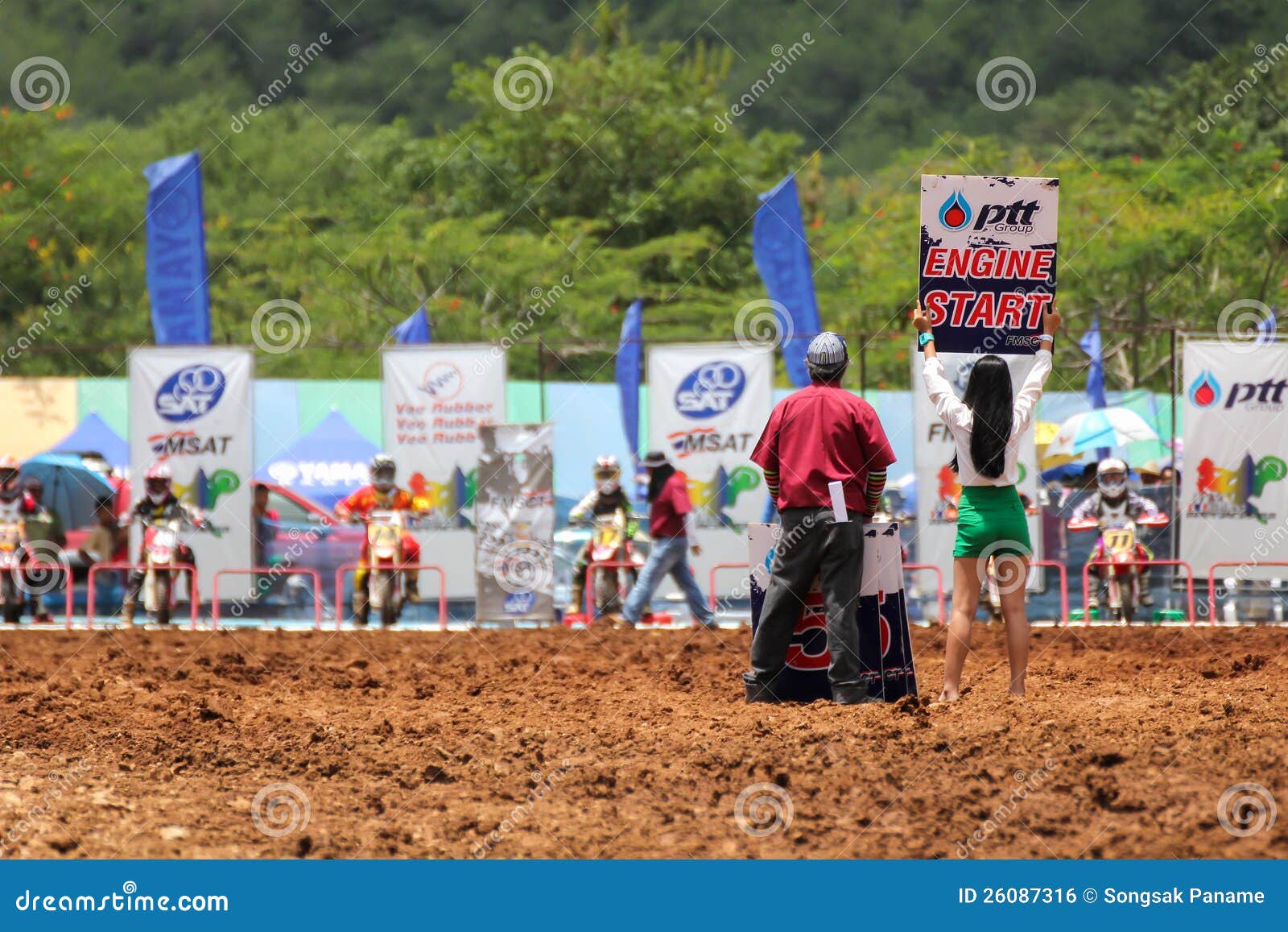 Motocross Riders Lined Up at the Start Gate Editorial Photo - Image of ...