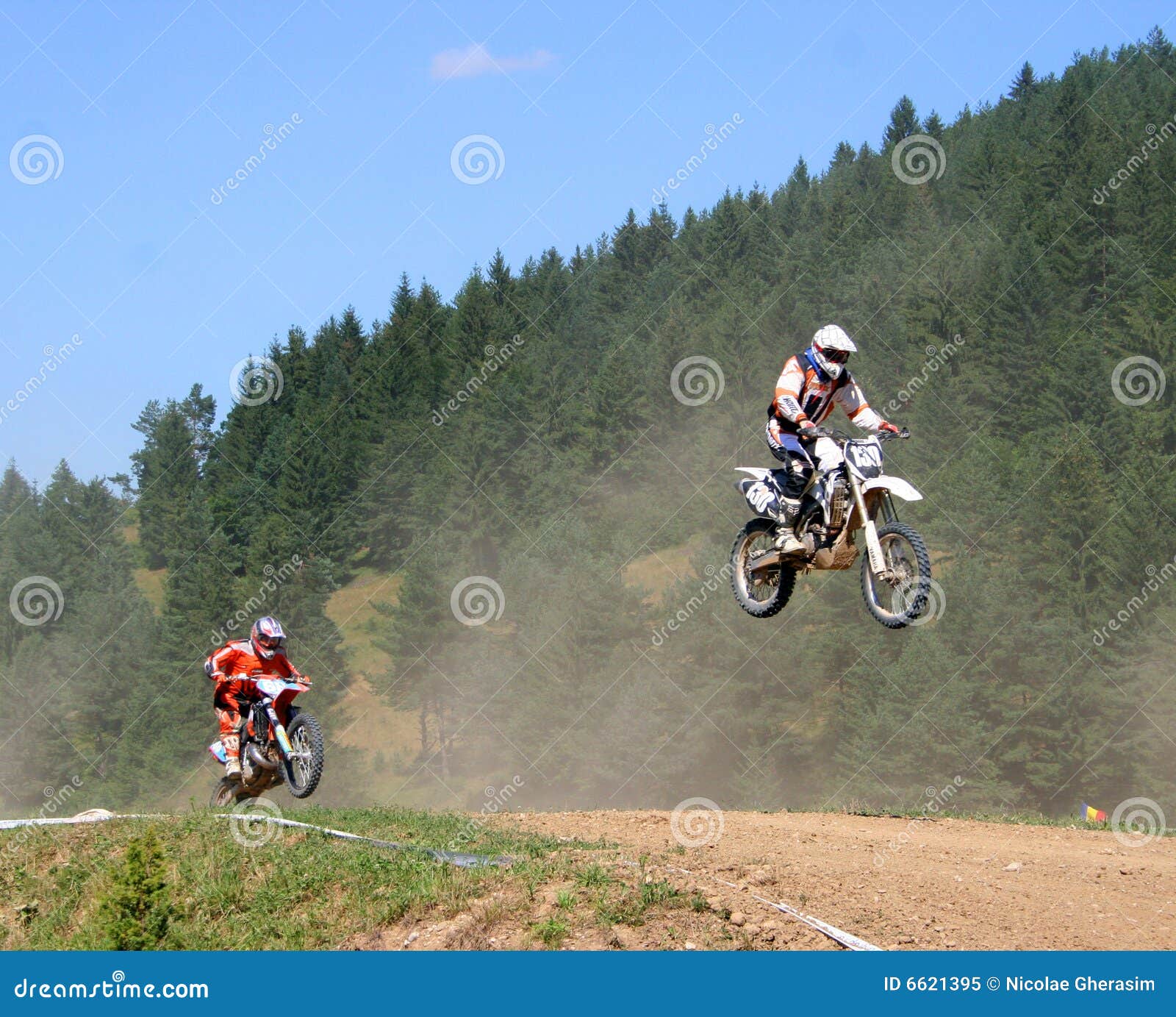 Motocross Riders Lined Up At The Start Gate Editorial Image ...