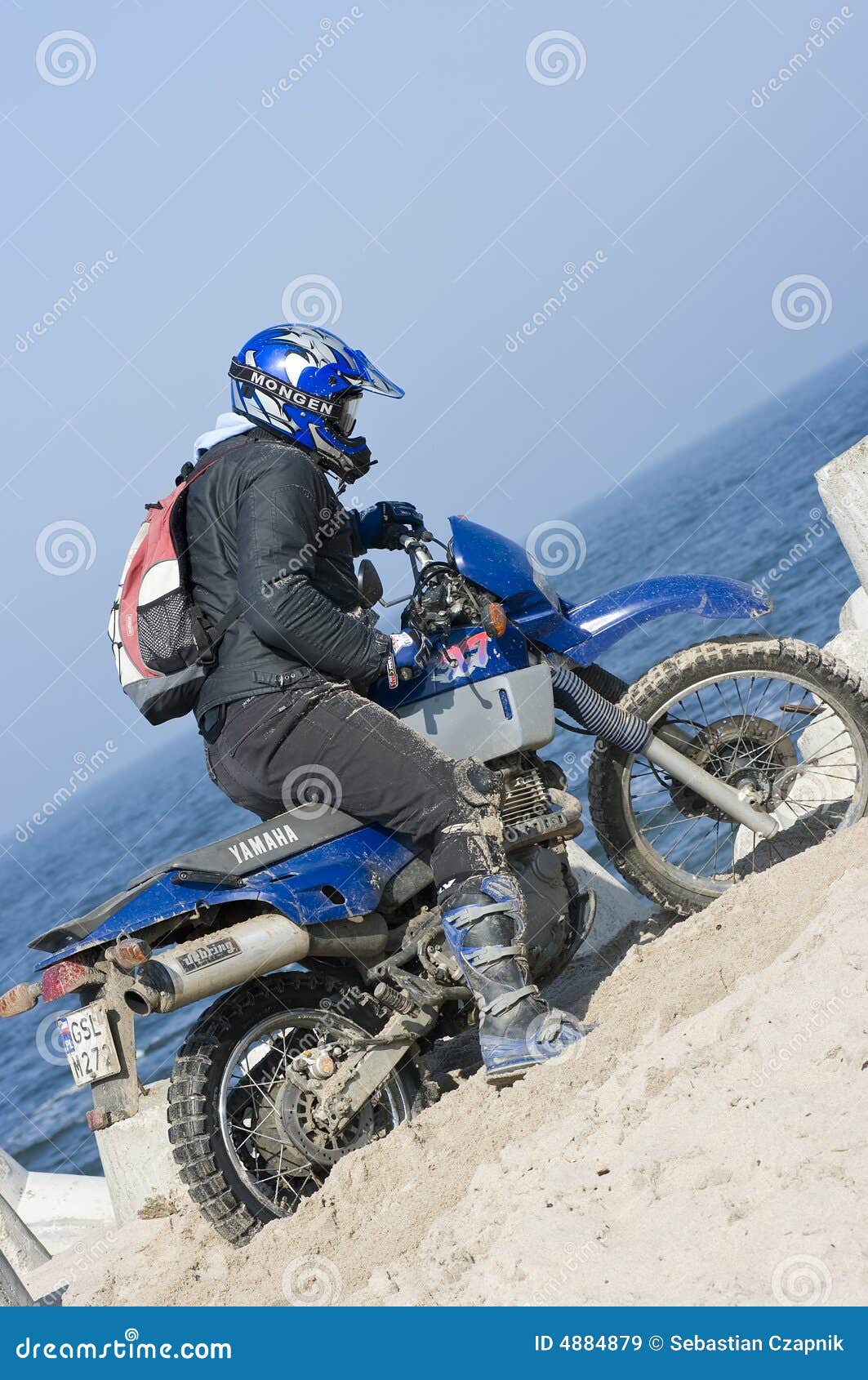 Motocross in sand stock image. Image of motorist, struggling - 4884879