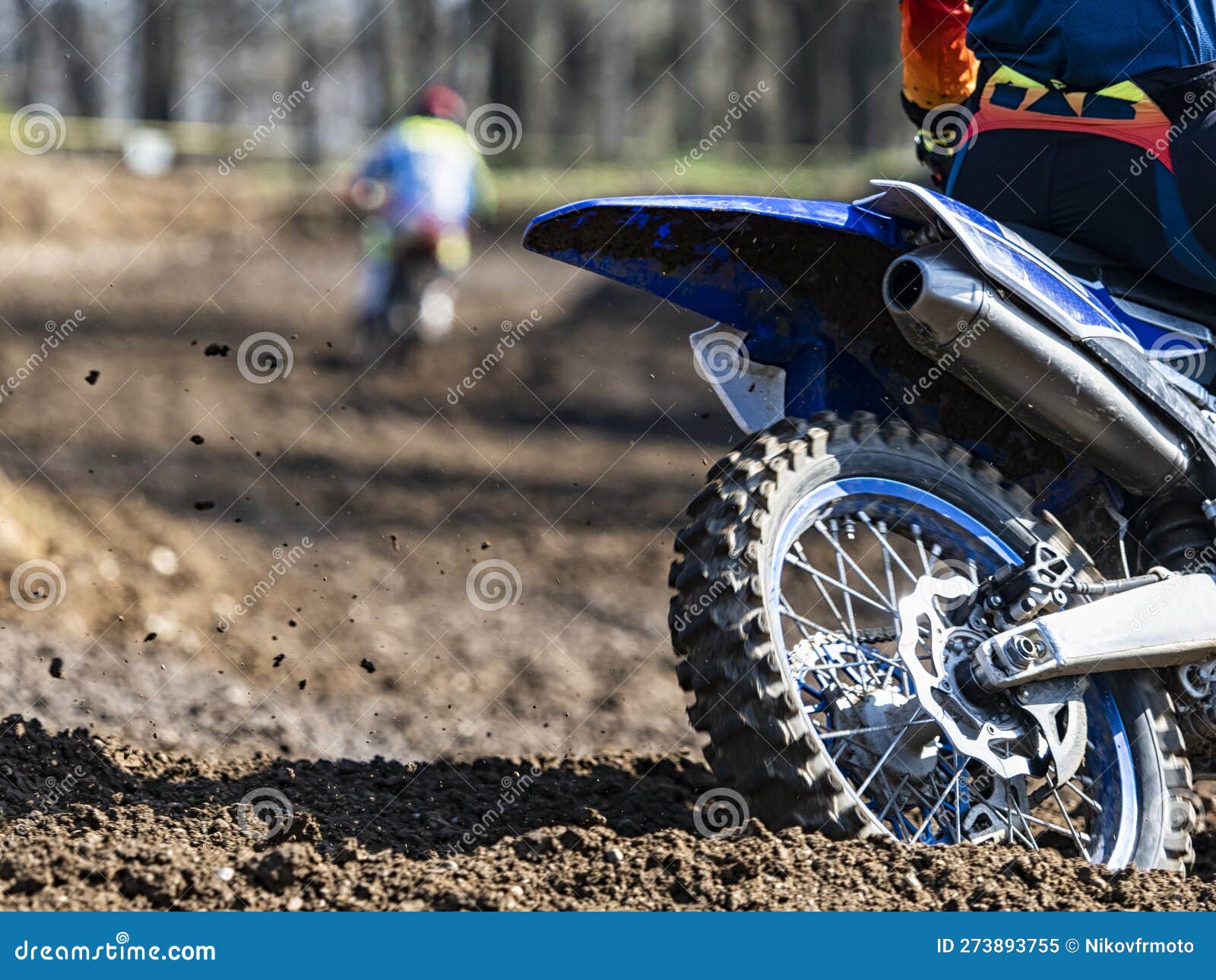 Motocross scene on a race stock image. Image of fast - 273893755