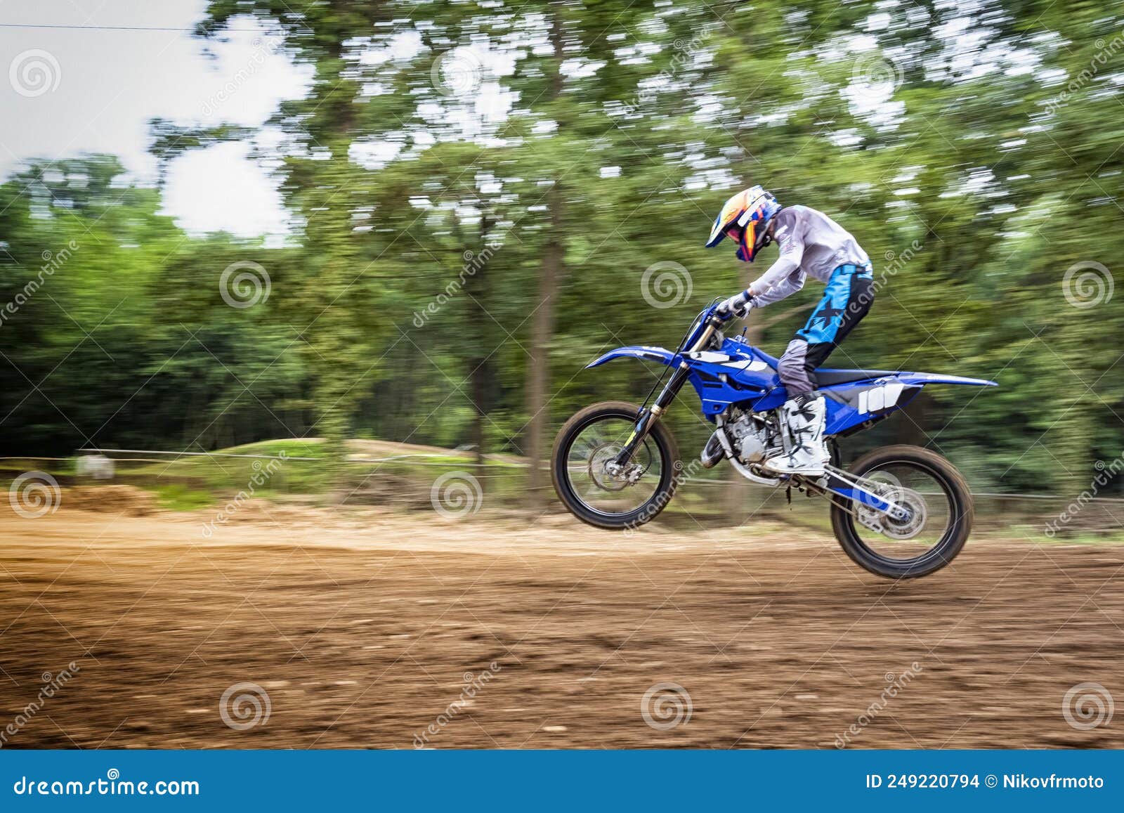 Motocross Scene Douring a Race Stock Photo - Image of dust, motorsport ...
