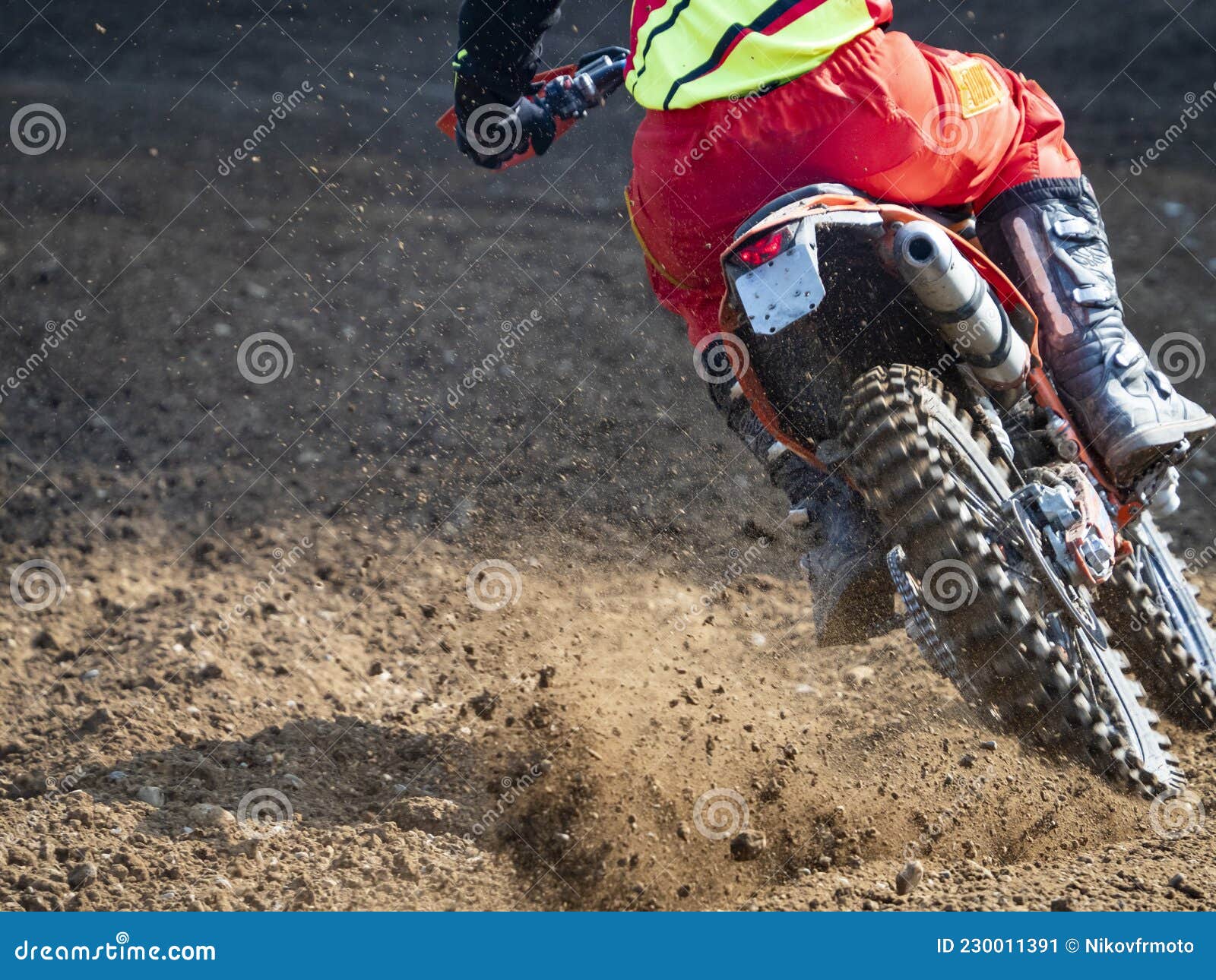 Motocross scene on a race stock image. Image of motorsports - 230011391