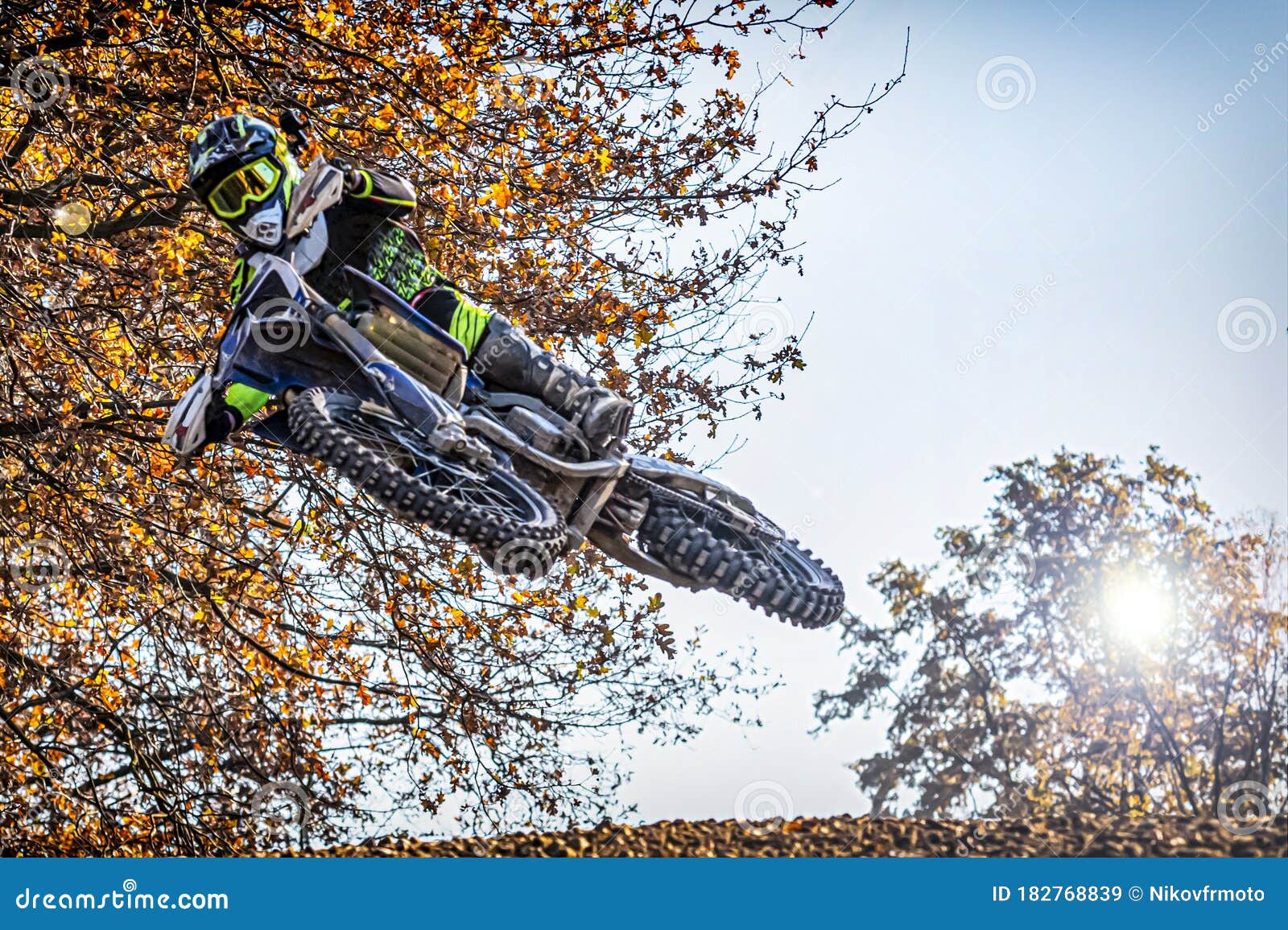 Motocross Jump Scene on a Trail Stock Image - Image of fast, jump ...