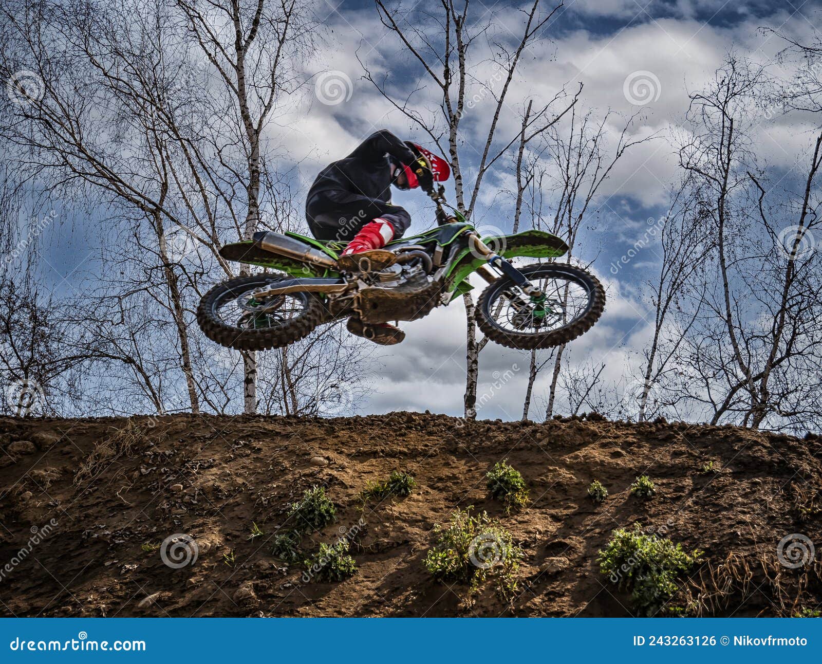 Motocross scene on a trail stock photo. Image of power - 243263126