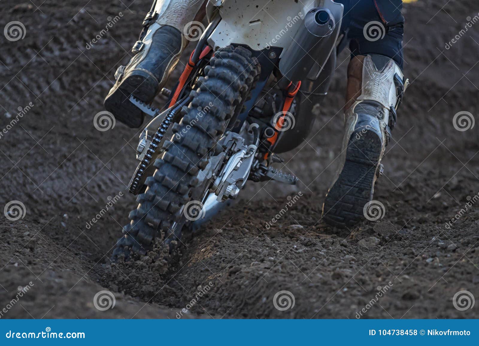 Motocross scene on a trail stock photo. Image of competition - 104738458