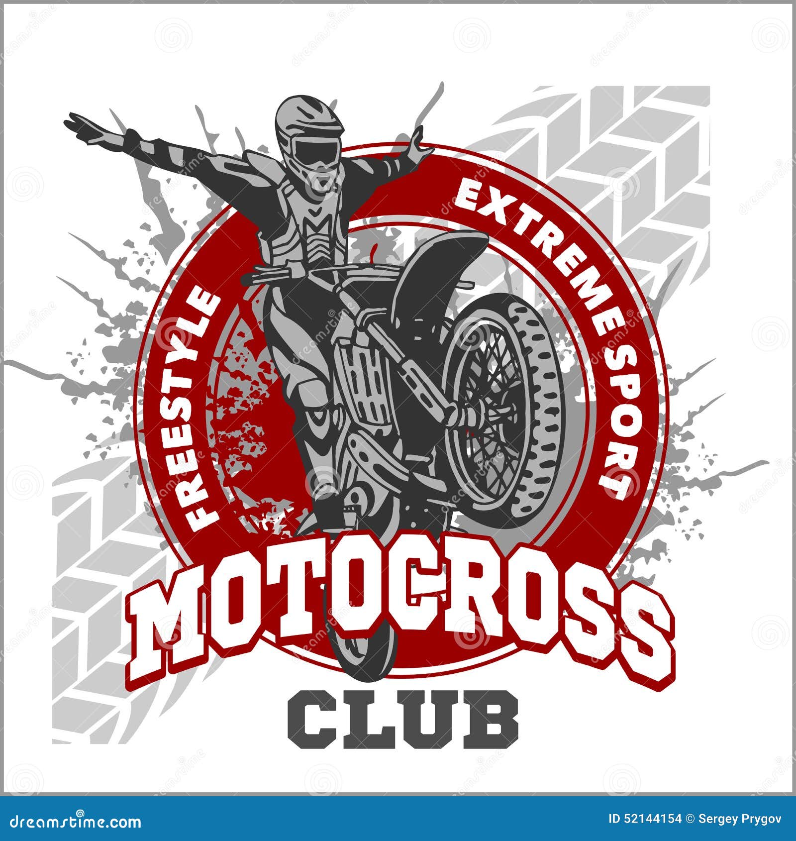 Motocross sport emblem stock vector. Illustration of coat - 52144154