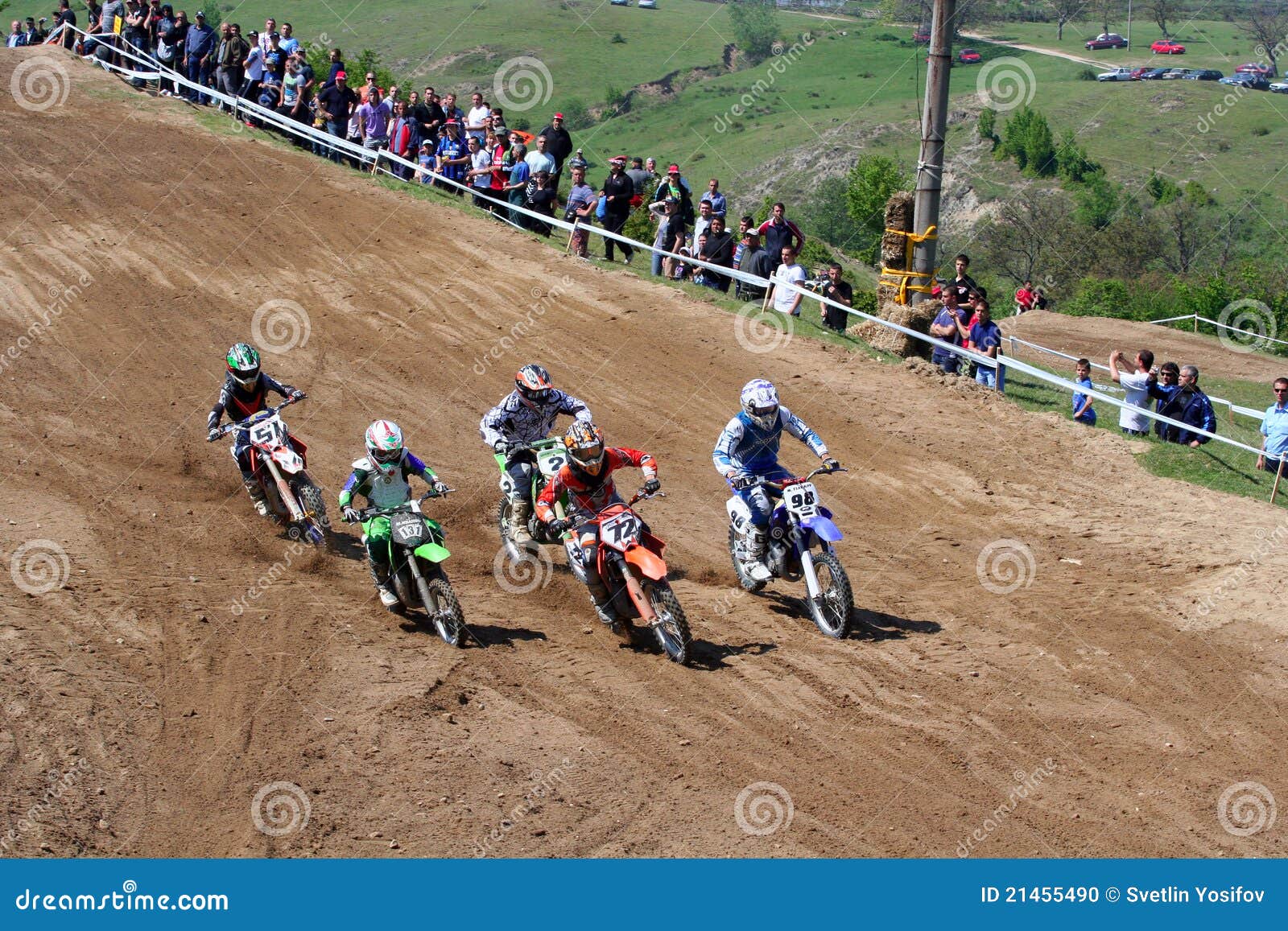 Motocross-after start. editorial image. Image of dusty - 21455490