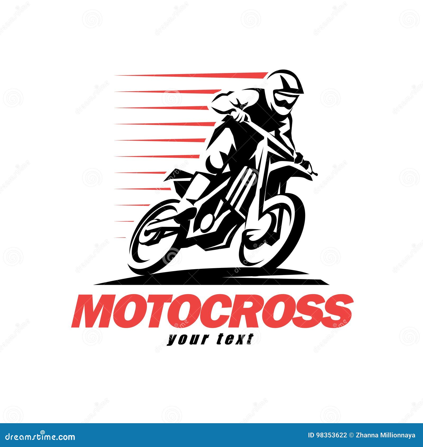 Motocross Stylized Vector Symbol Stock Vector - Illustration of ...