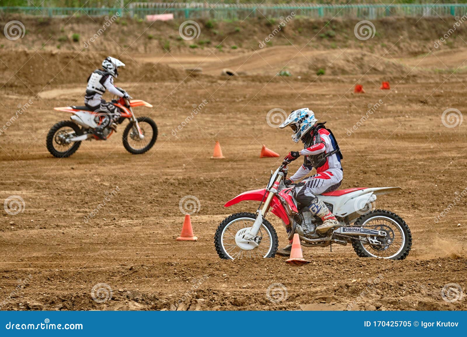 Motocross Training in Moscow at the Technical Sports Stadium Editorial ...