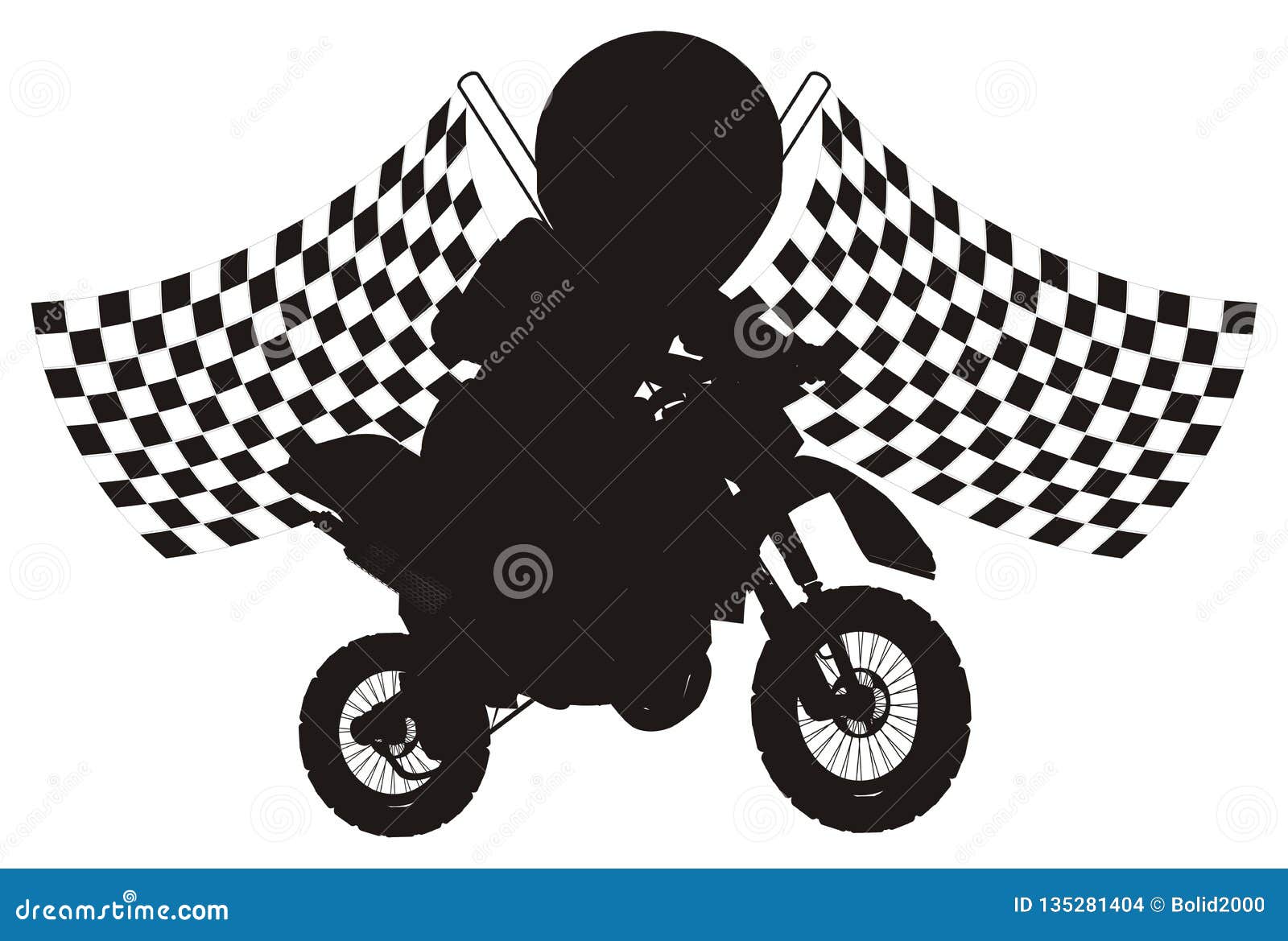 Motocross and two flags stock illustration. Illustration of biker ...