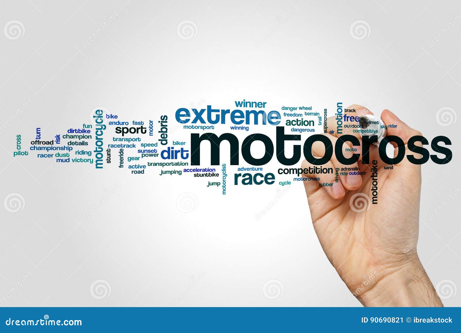 Motocross word cloud stock image. Image of ride, road - 90690821