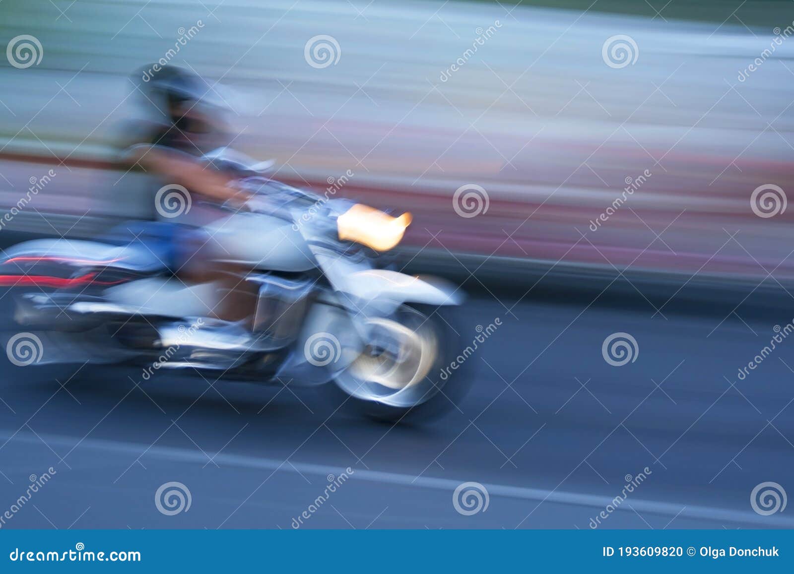 Motocycle in motion stock photo. Image of fast, city - 193609820