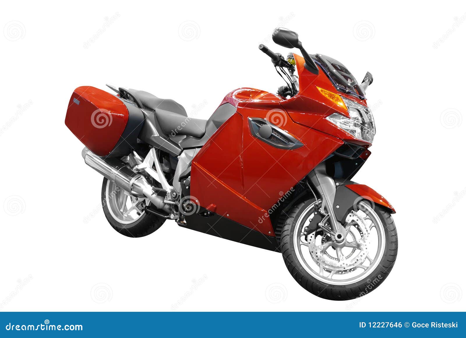 Motocyclette rouge photo stock. Image du vitesse, attrayant - 12227646