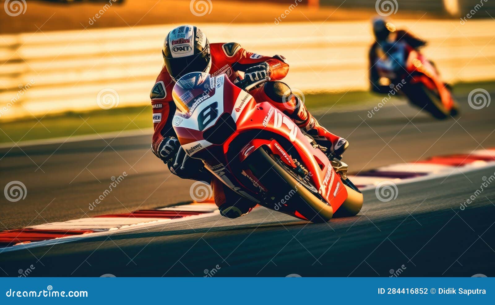 MotoGP Racing in circuit stock illustration. Illustration of race ...