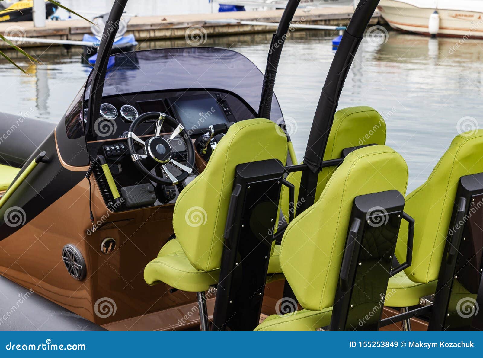 Motor boat cockpit stock image. Image of power, travel - 155253849