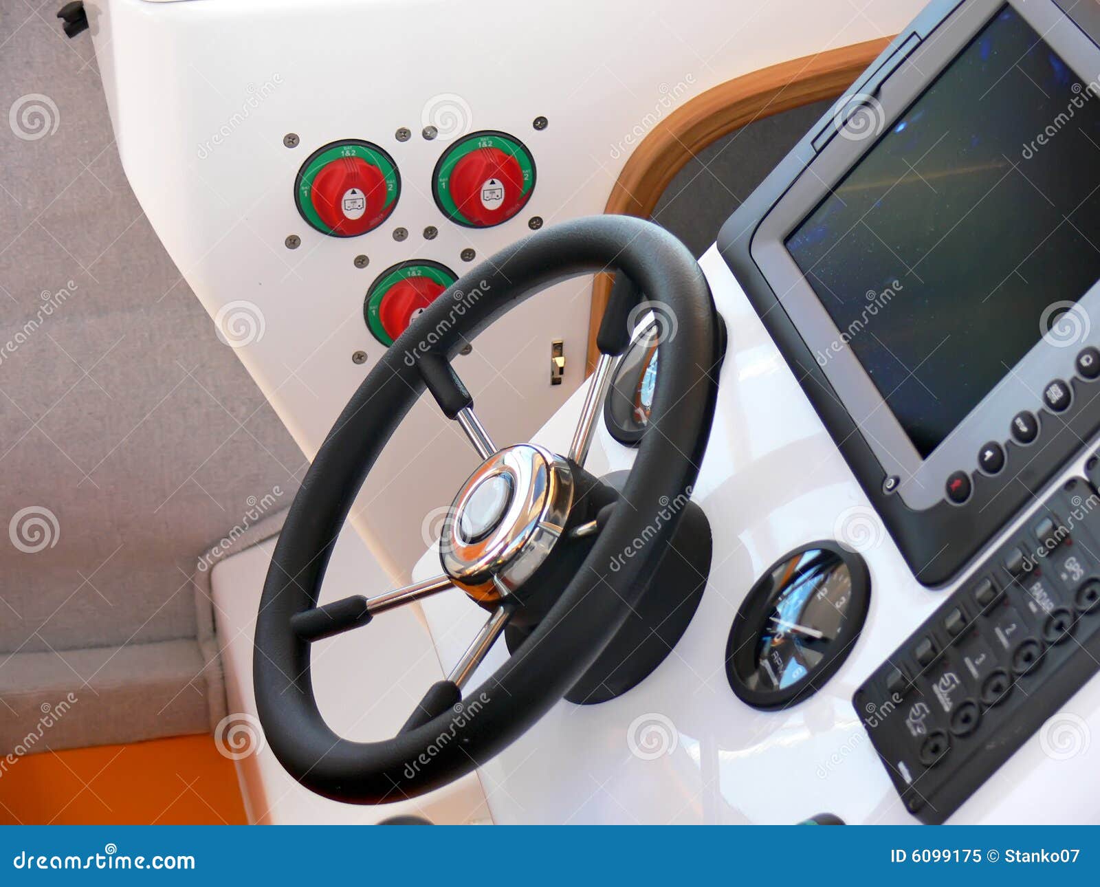 Motor boat control panel stock image. Image of forecast - 6099175