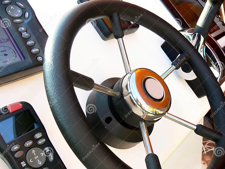 Motor boat control panel stock photo. Image of boat, moor - 6107562