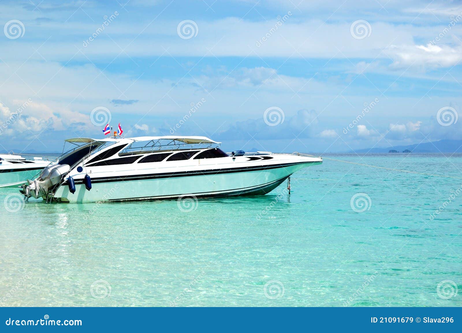 Motor Boat on Turquoise Water of Indian Ocean Stock Image - Image of ...