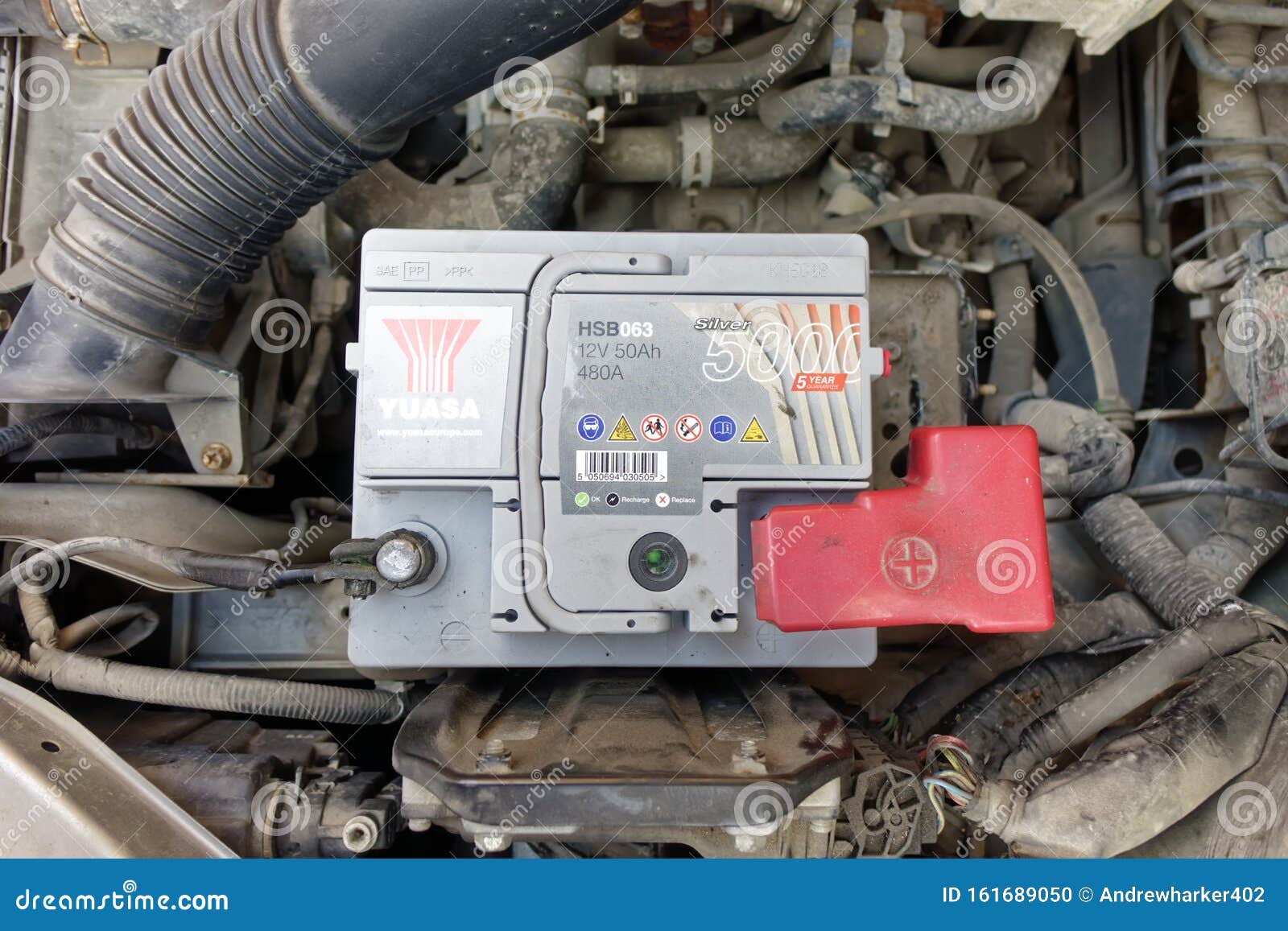 A Motor Car Battery in a Car Engine Bay Editorial Image - Image of ...