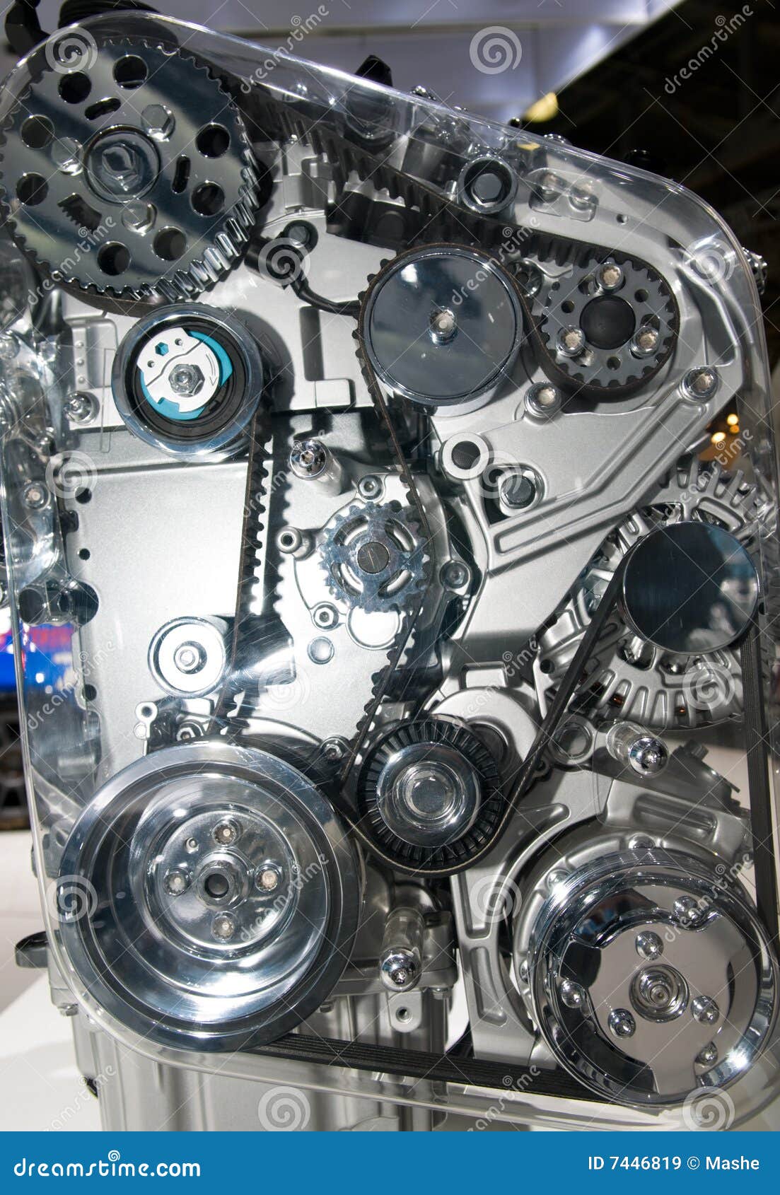 Motor-car engine stock image. Image of polished, hybrid - 7446819