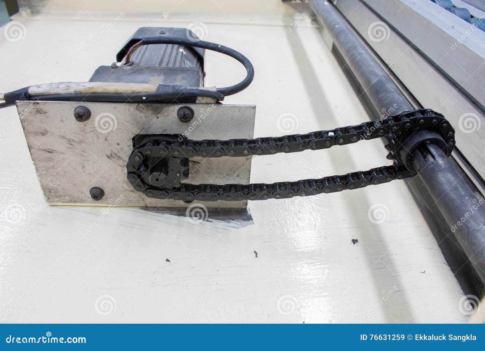 Motor And Chain Of A Modern Motorcycle, Sale Of Spare Parts Stock Photo ...