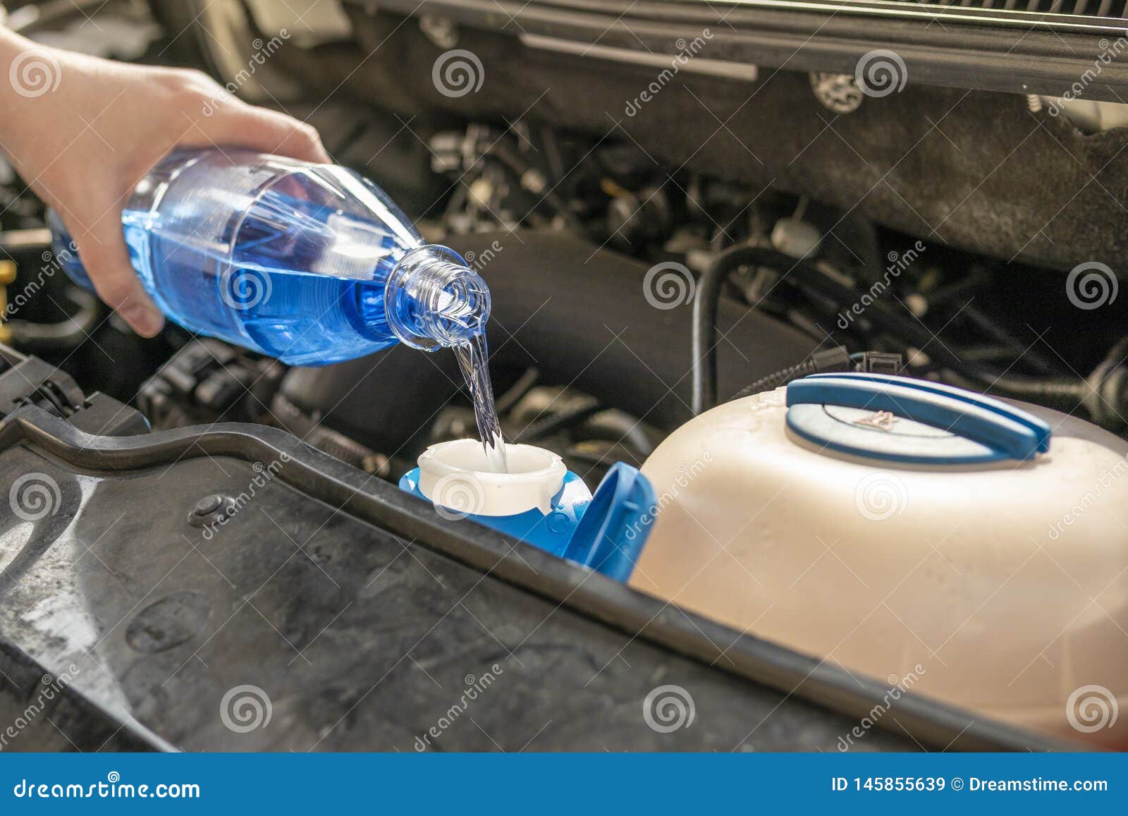 Motor Check Refill Wash Fluid Stock Image - Image of service, cleaning ...