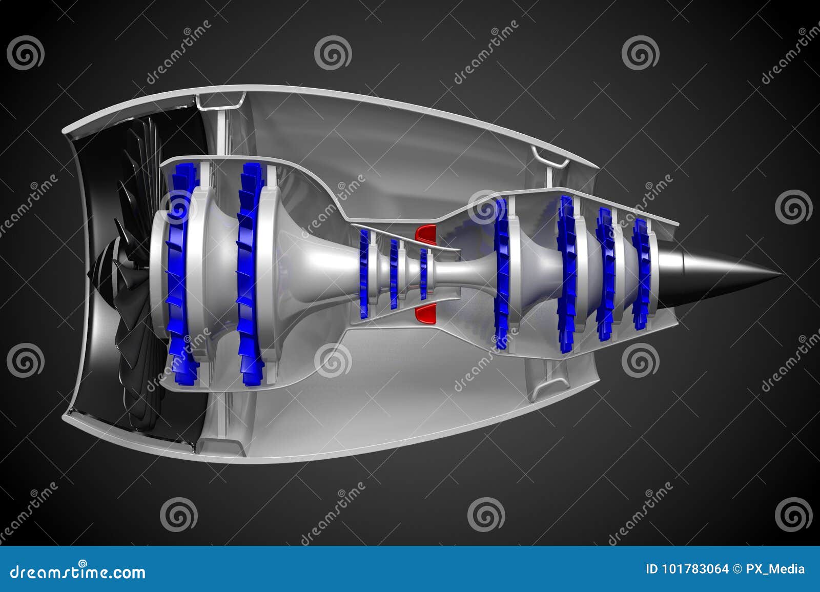 Motor De Jato 3D - Vista Lateral Ilustração Stock - Ilustração de vôo ...