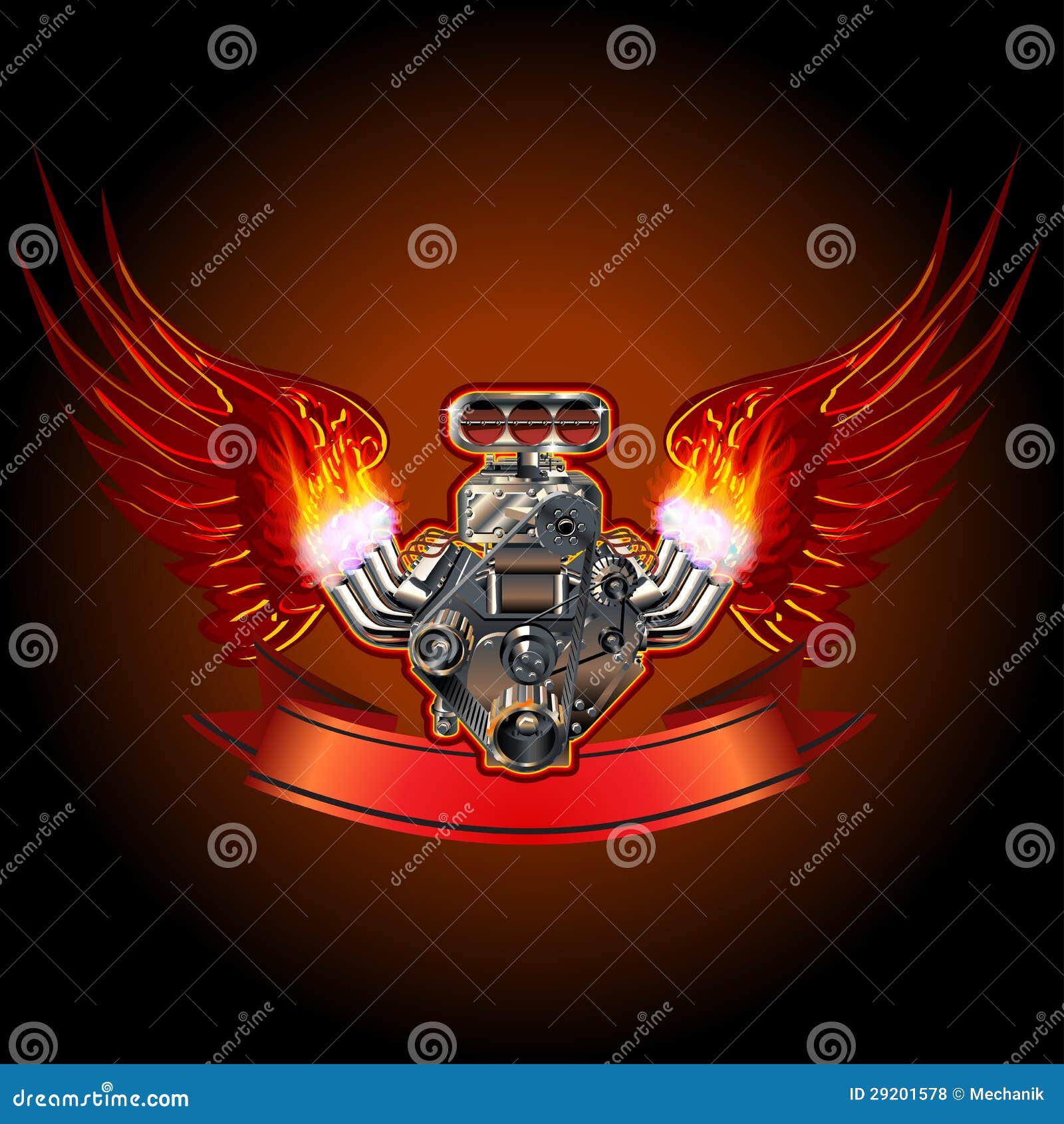 Motor De Turbo Con Las Alas Ilustración del Vector - Ilustración de ...