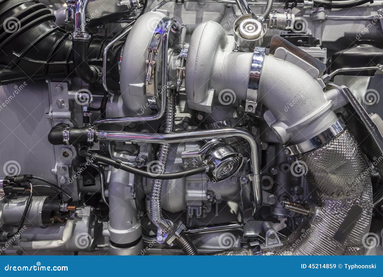 Motor Diesel De Turbo Del Camión Resistente Imagen de archivo - Imagen ...