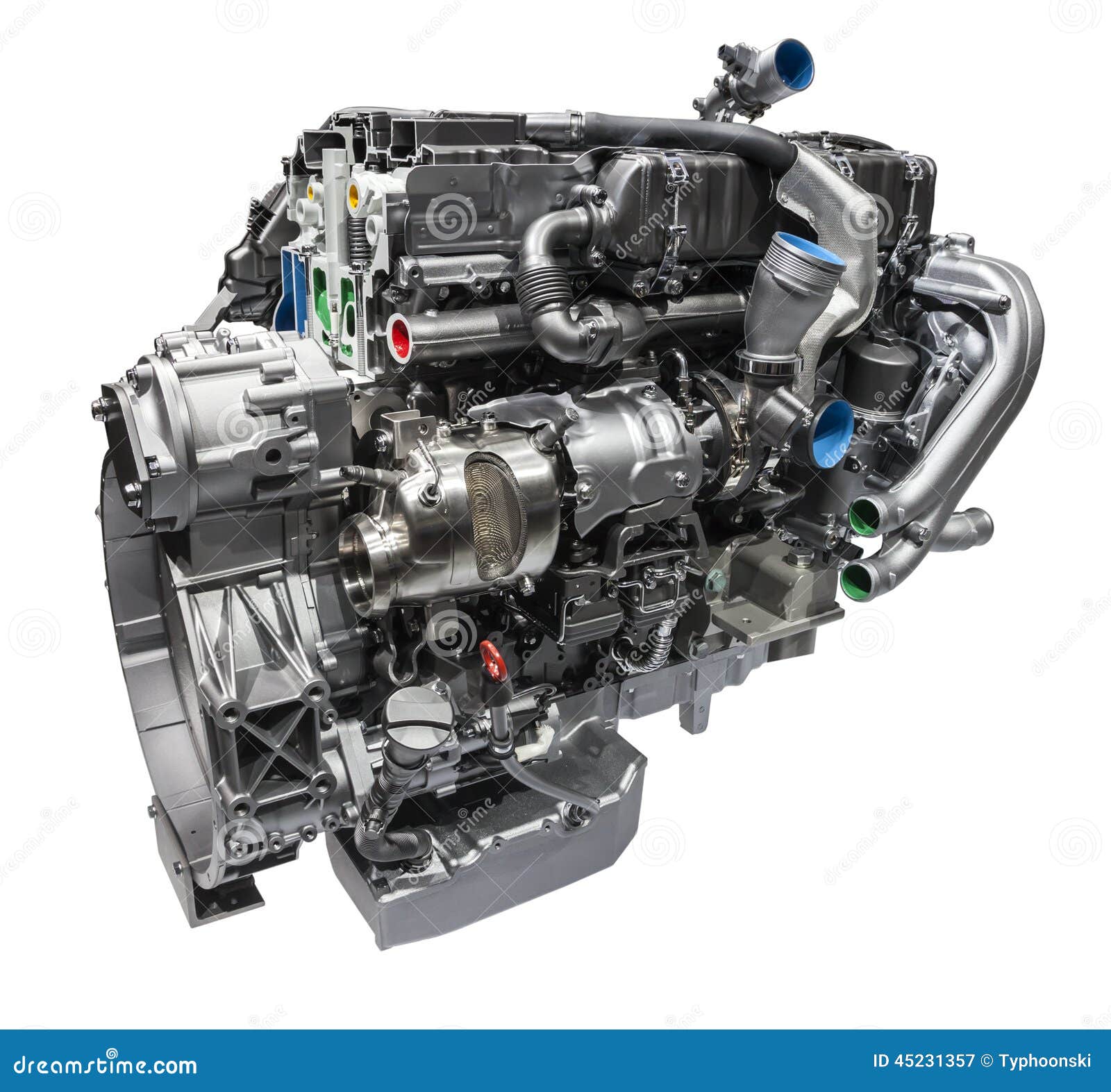 Motor Diesel Del Camión Moderno Imagen de archivo - Imagen de pesado ...